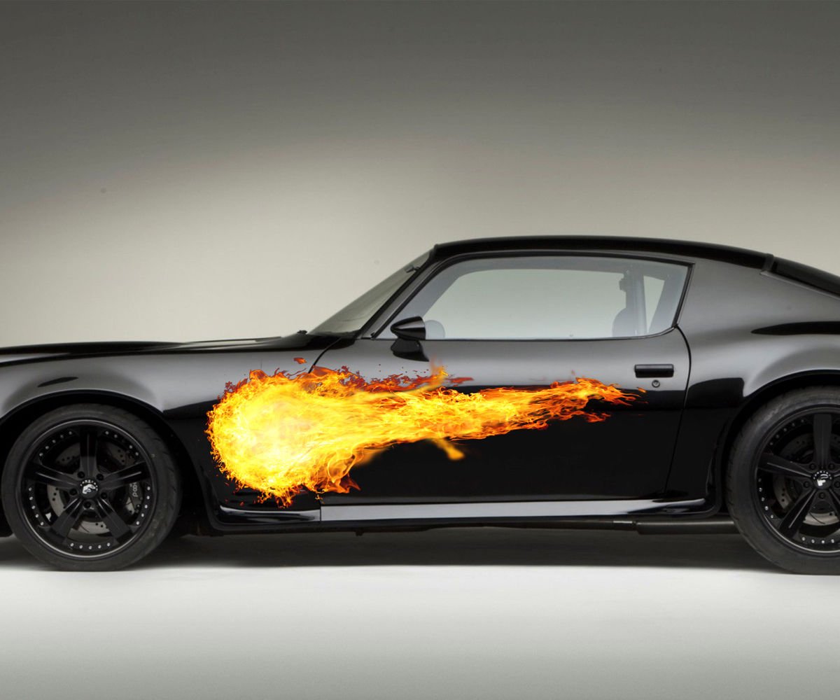 Ball Lightning Fire Flames Full Color Car Decal Sticker KR-35 FRST