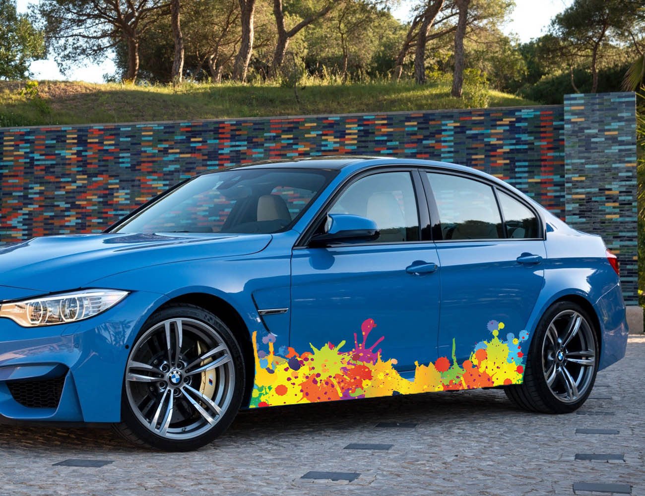 Multicolored Paint Stains Blur Full Color Car Decal Sticker KC-312 FRST