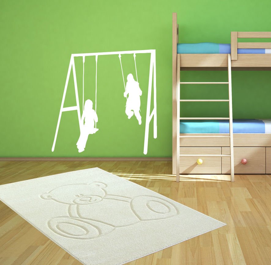 Swings playground guys children Kids Stylish Wall Art Sticker Decal 9808