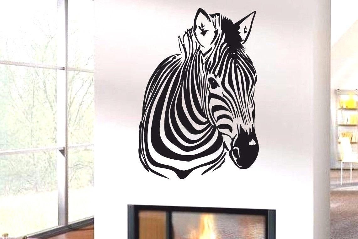 Zebra Head Wall Decor Vinyl Decal Sticker tz354