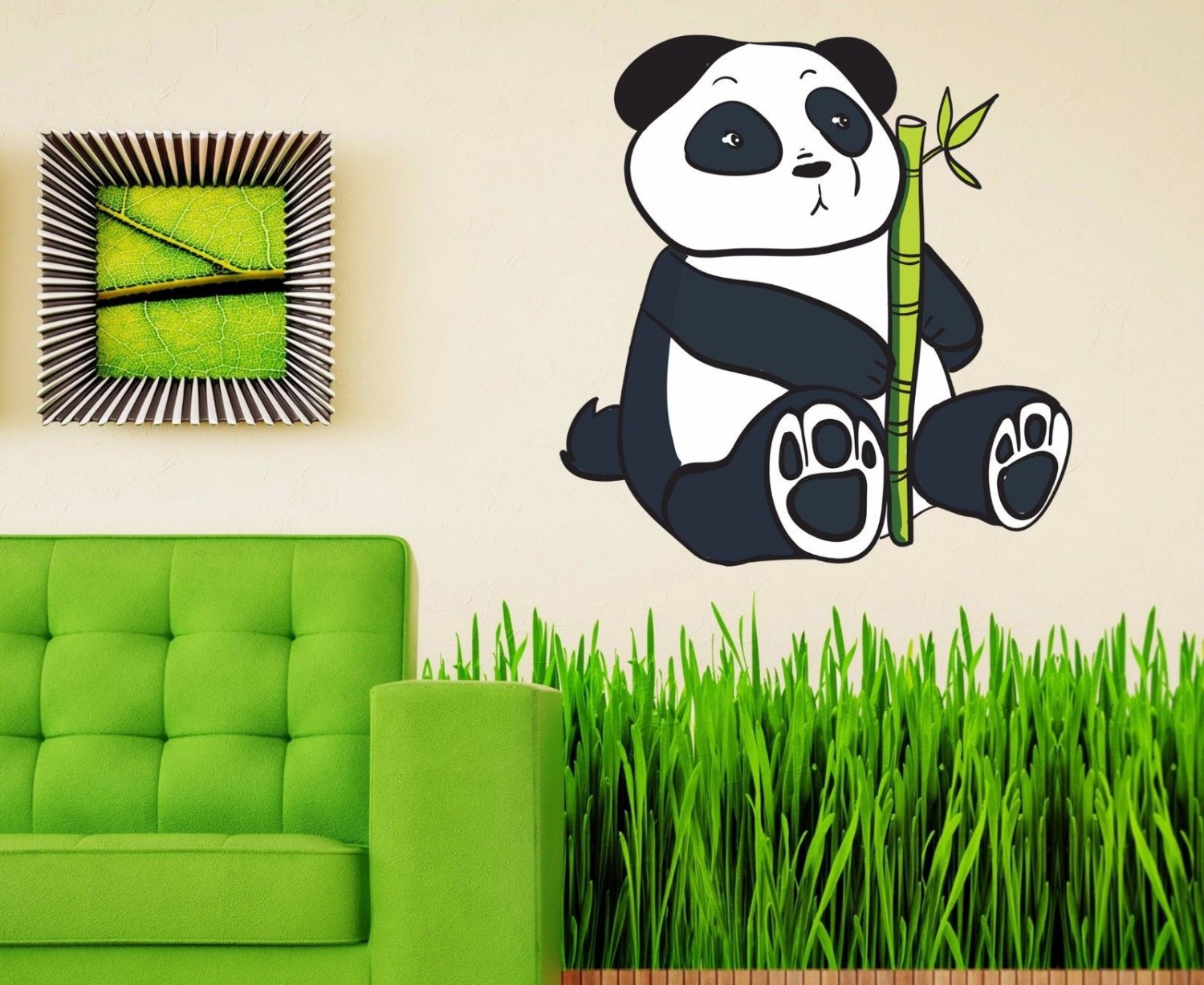 Panda Bamboo Wild Animals Full Color Wall Decal Sticker KR-55 FRST