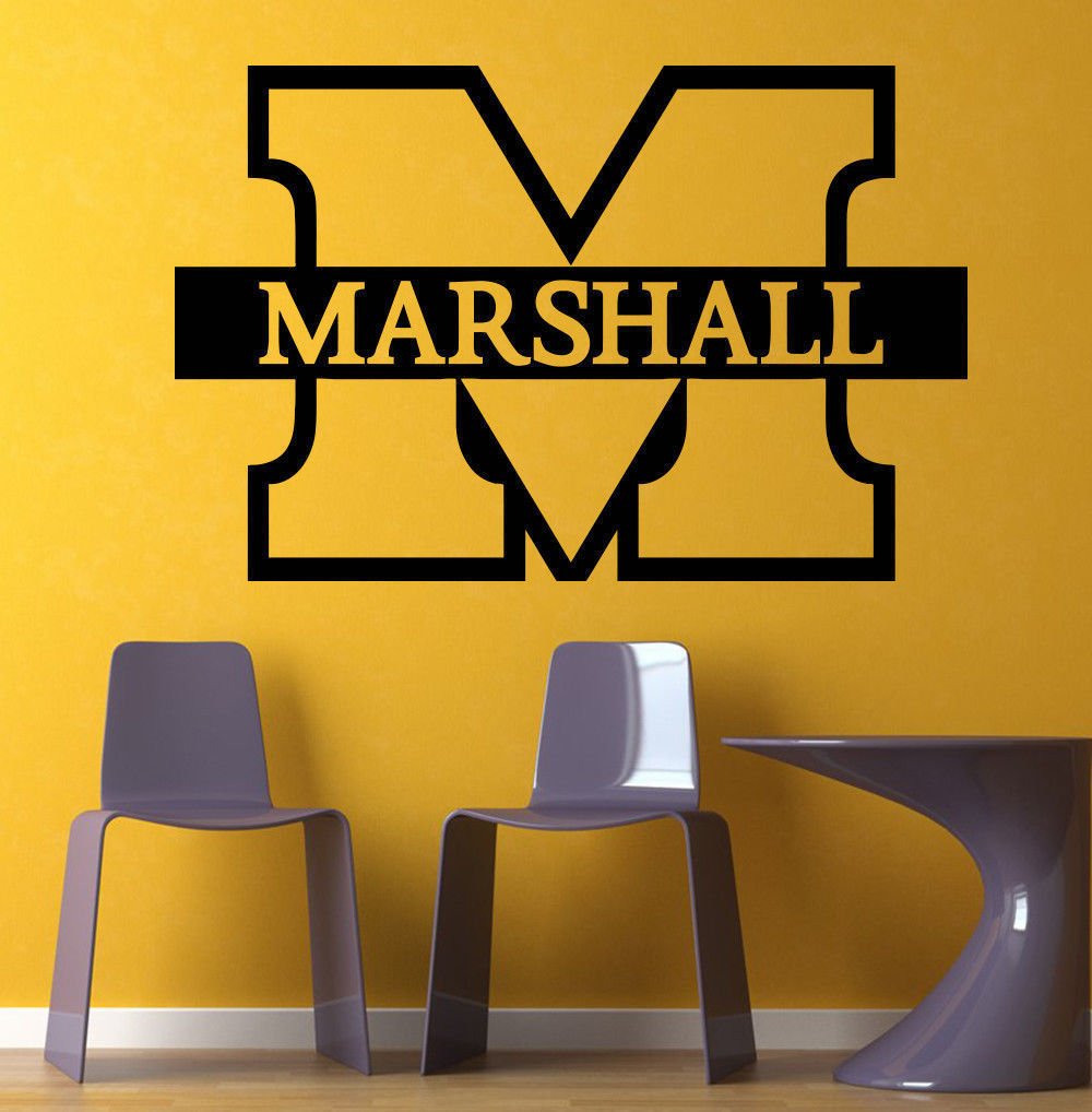 NCAA Wall Mural Vinyl Sticker Gym SPORTS LOGO Marshall Thundering Herd ...