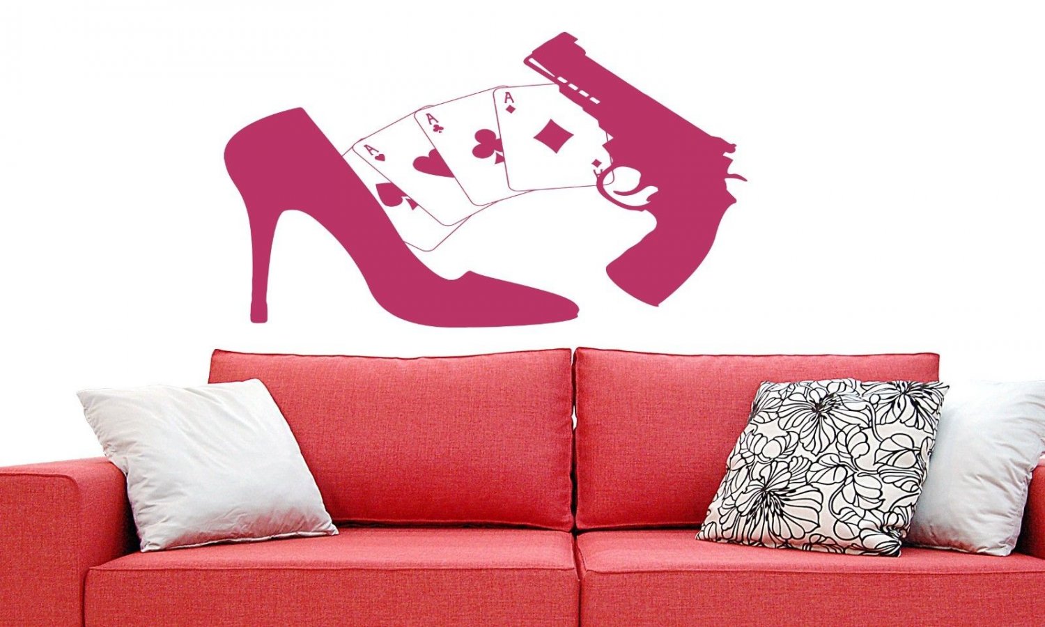 Playing card shoes weapons ace poker Room Stylish Wall Art Sticker ...