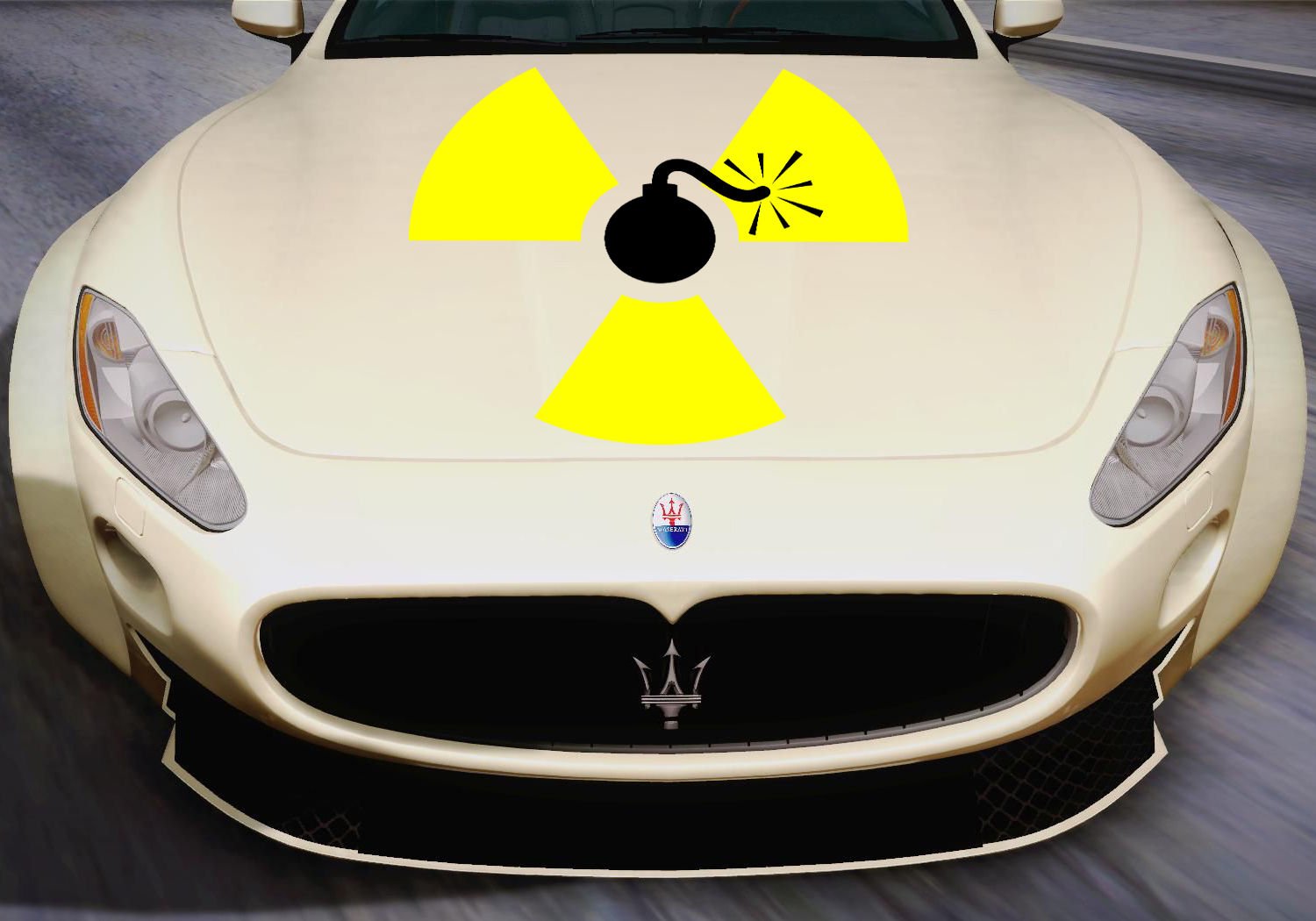 Bomb Danger Explosion Warning Full Color Car Decal Sticker KC-127 FRST