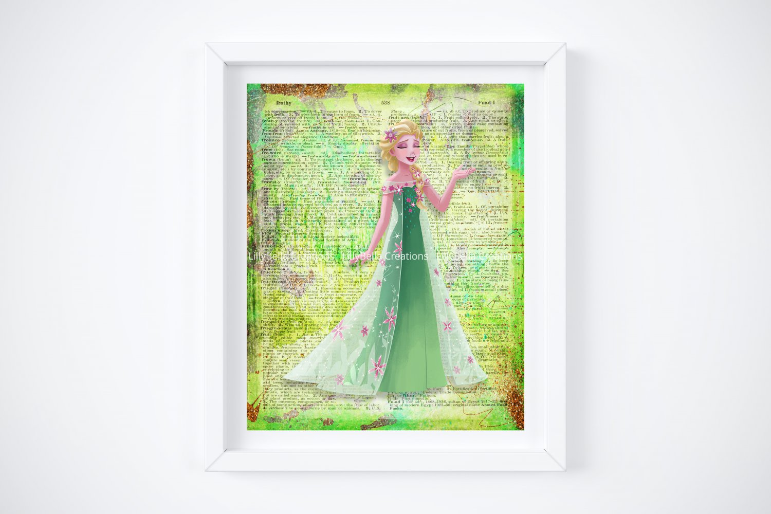 Frozen Fever ~ Elsa Dictionary Digital Art Print ~ 8" x 10"