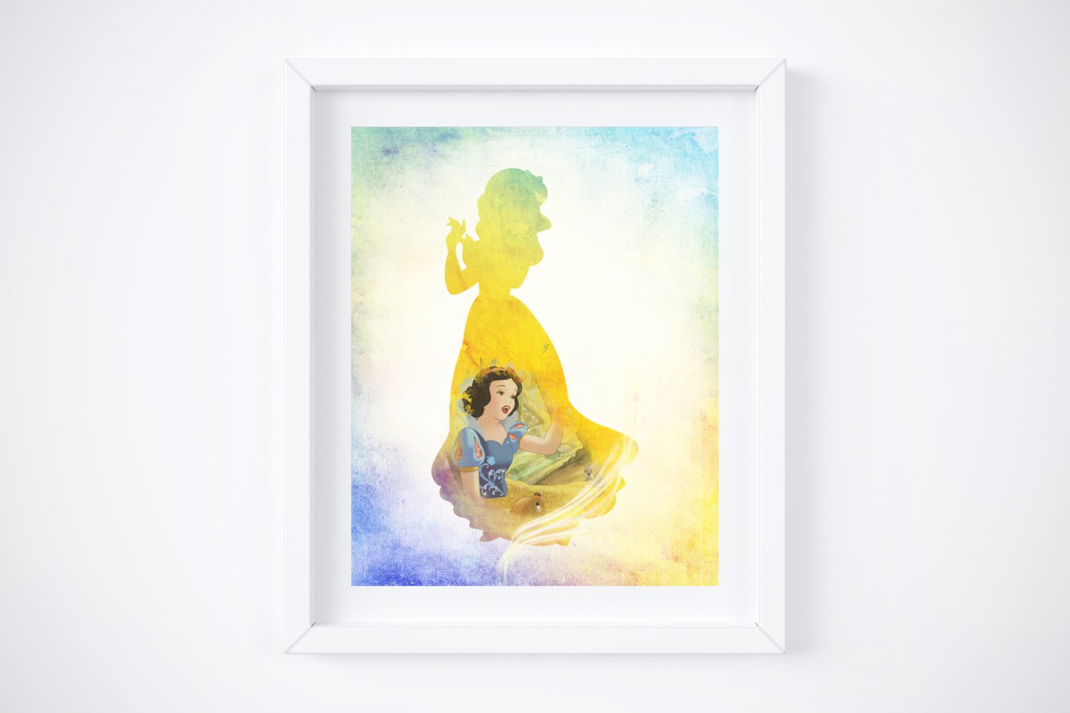 Snow White ~ Snow White and the Seven Dwarfs Silhouette Watercolor Art ...