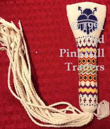 Handcrafted Beaded Flat Fan Handle 0277 - Rain Cloud