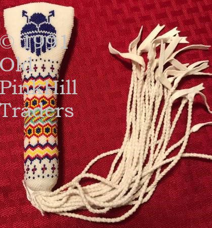 Handcrafted Beaded Flat Fan Handle 0277 - Rain Cloud