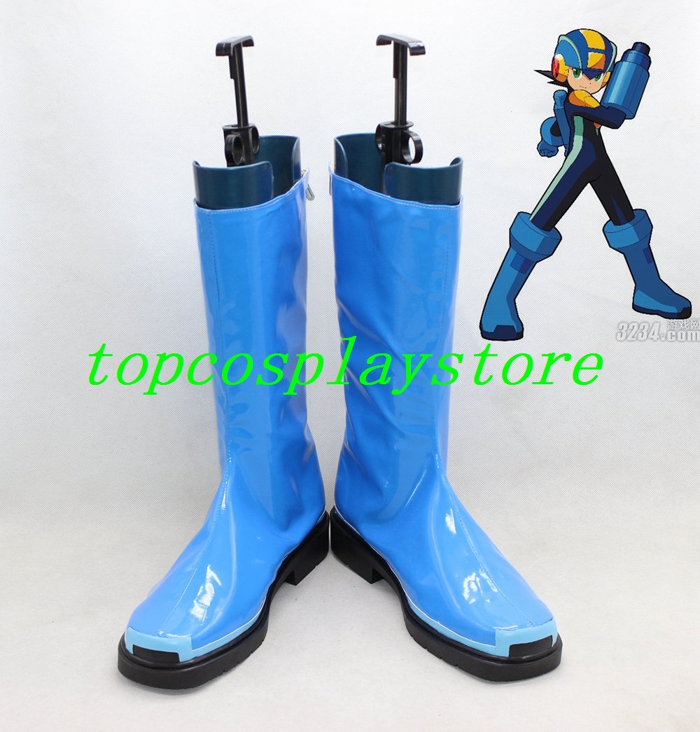 Hot Sale Blue Rockman Megaman Cosplay Women Party Boots shoes shoe