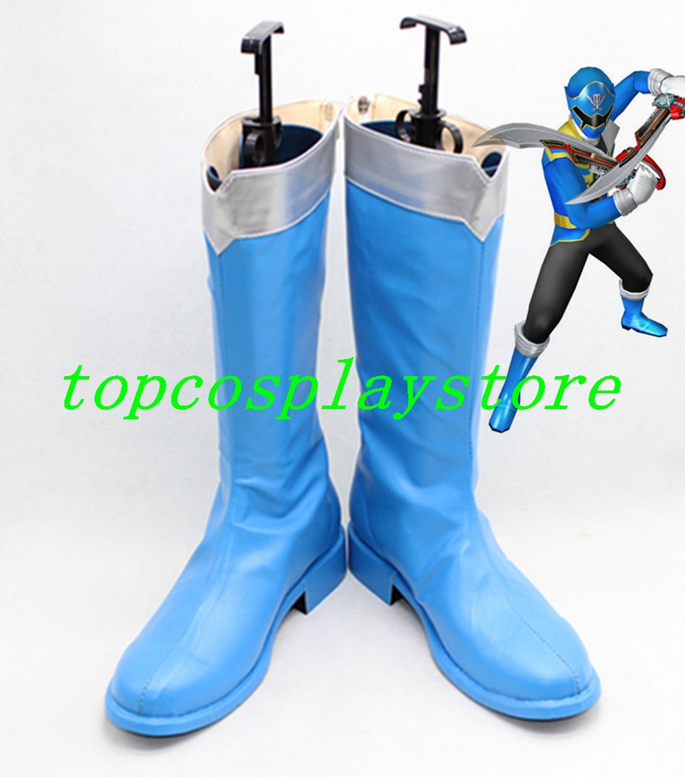 Power Rangers Super combat team Power Ranger Cosplay Shoes boots blue ...