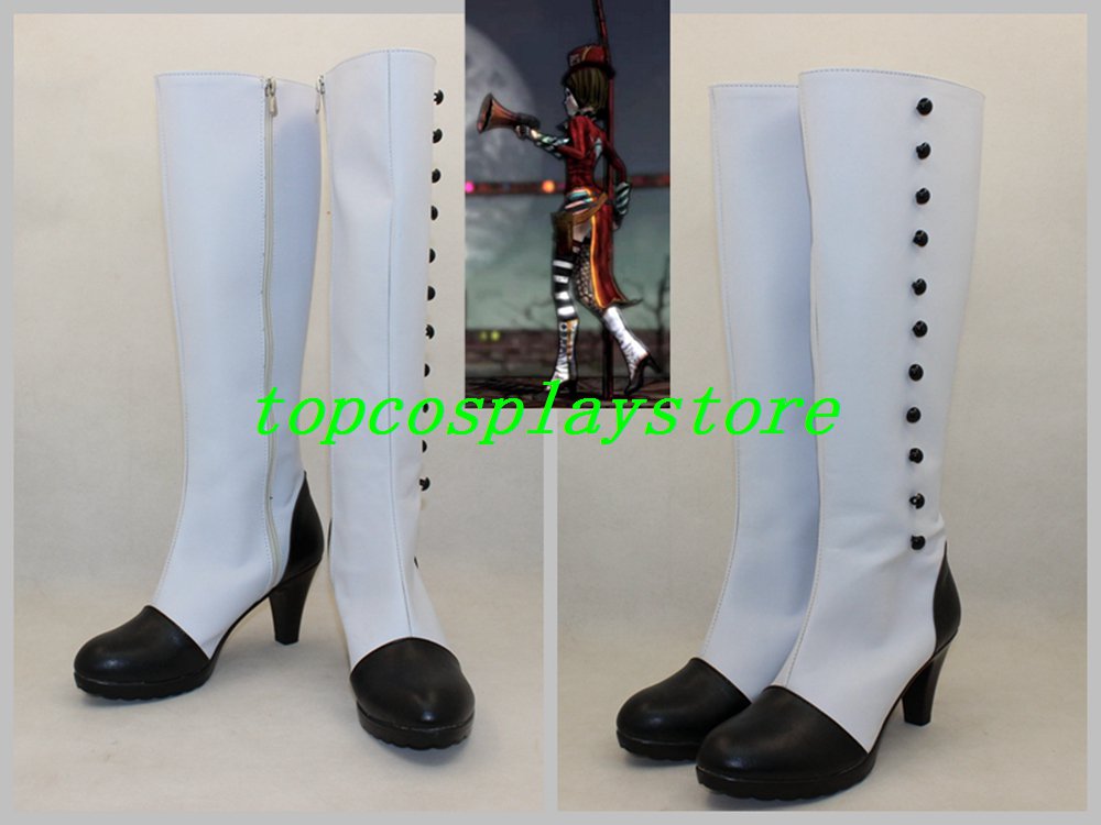 Borderlands Mad Moxxi cos Cosplay Boots Shoes shoe boot #15YJZ48 white