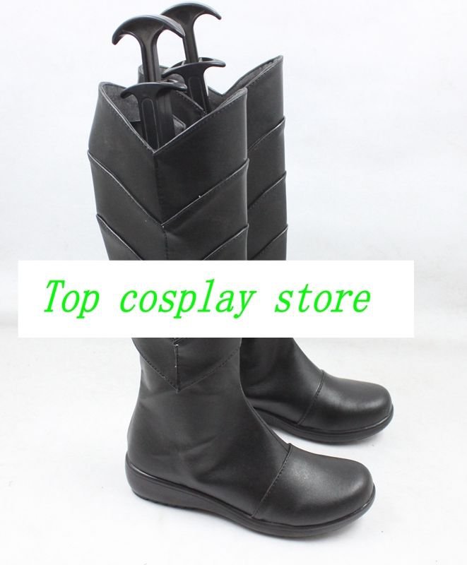Robin from Batman black pu ver cos Cosplay Shoes Boots shoe boot #NS017