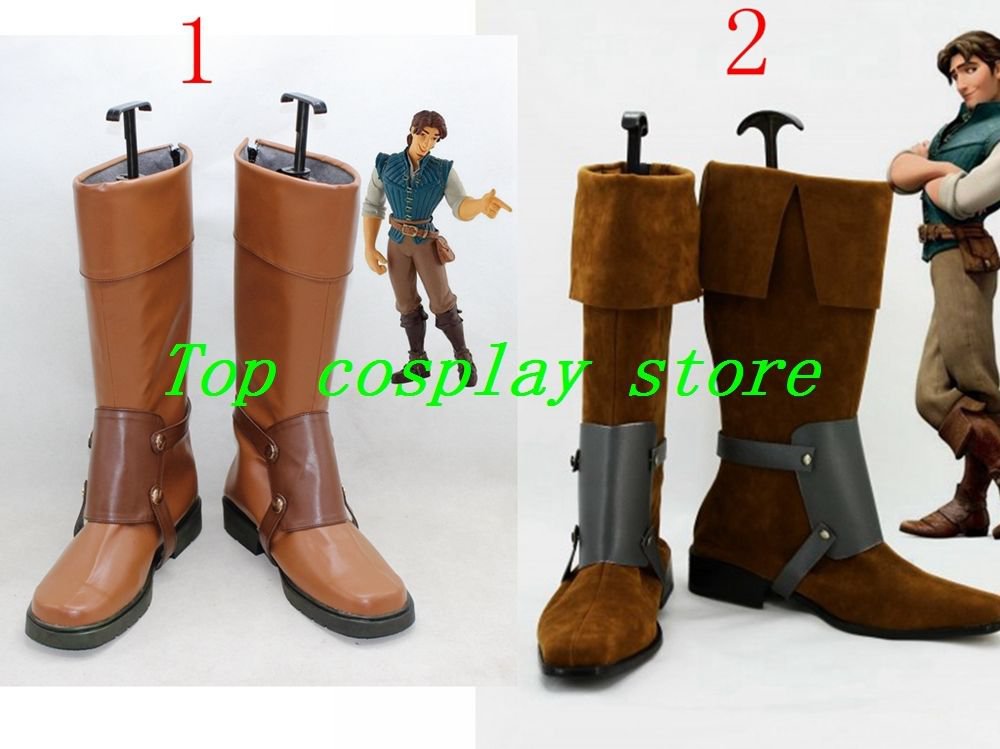 Tangled Rapunzel Flynn Rider pu leather ver cos Cosplay Shoes Boots ...