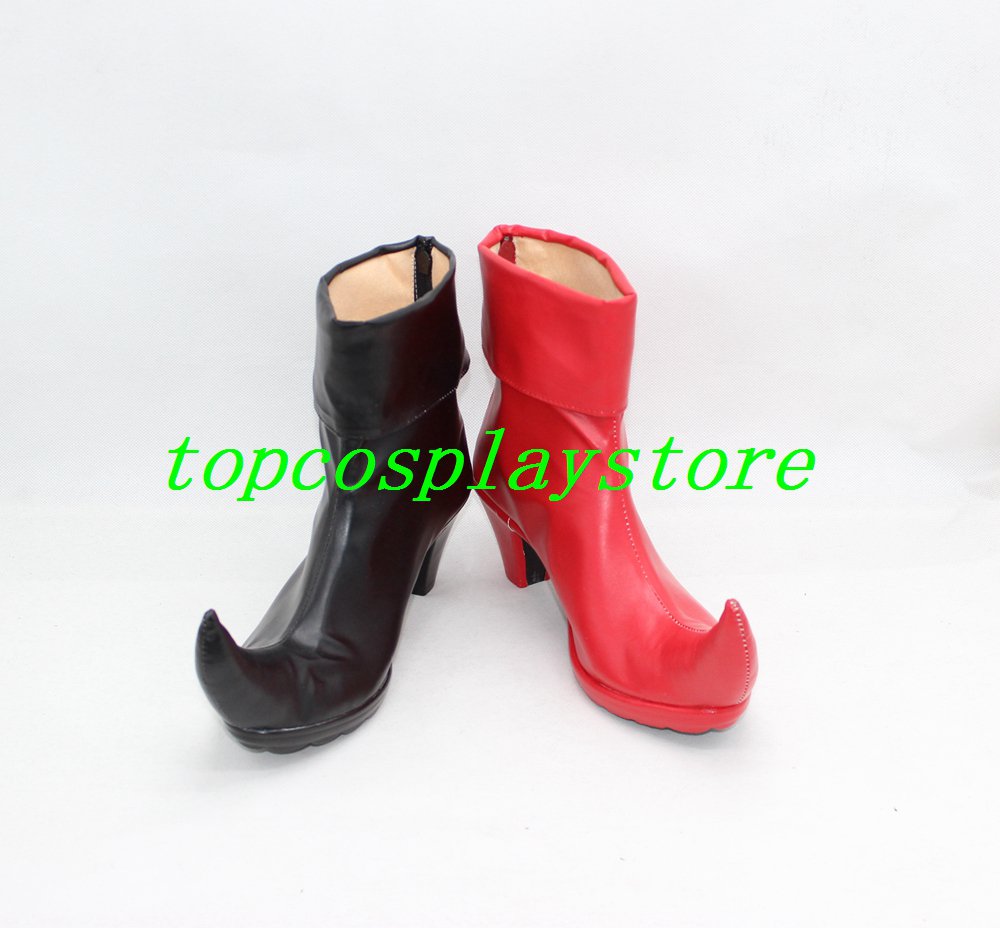 Batman Harley Quinn one black one red high heel ver cos Cosplay Shoes ...