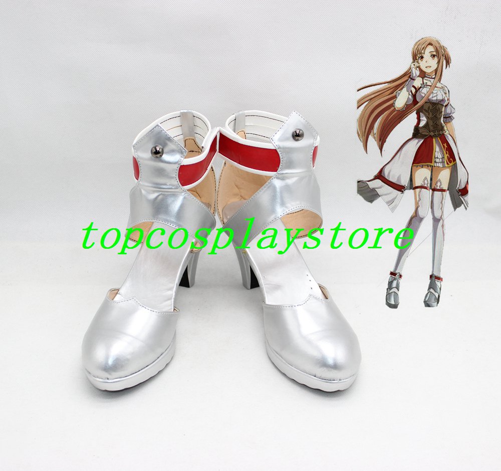 Sword Art Online Hollow Realization Asuna Yuuki high heel Cosplay Boots ...