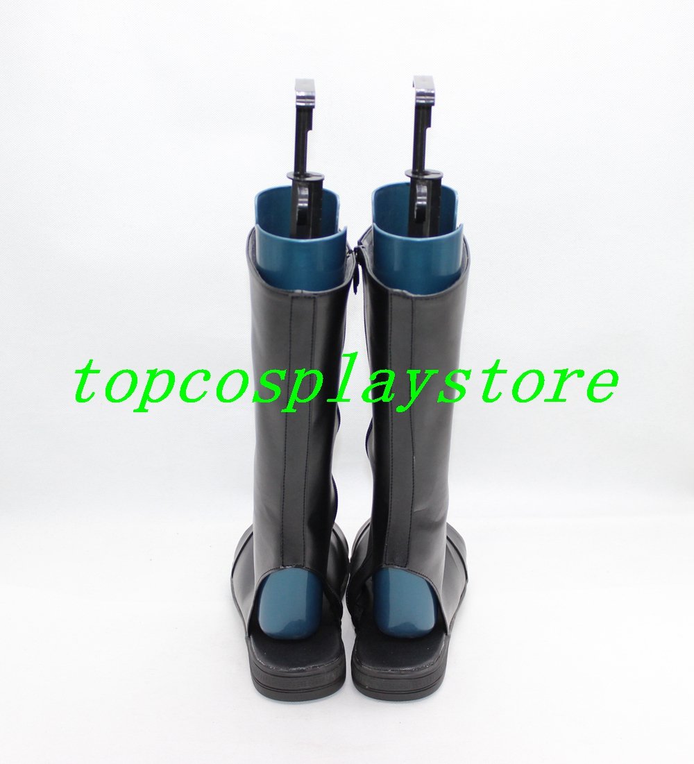 Naruto Uchiha Sasuke Cosplay Boots shoes Black open heel