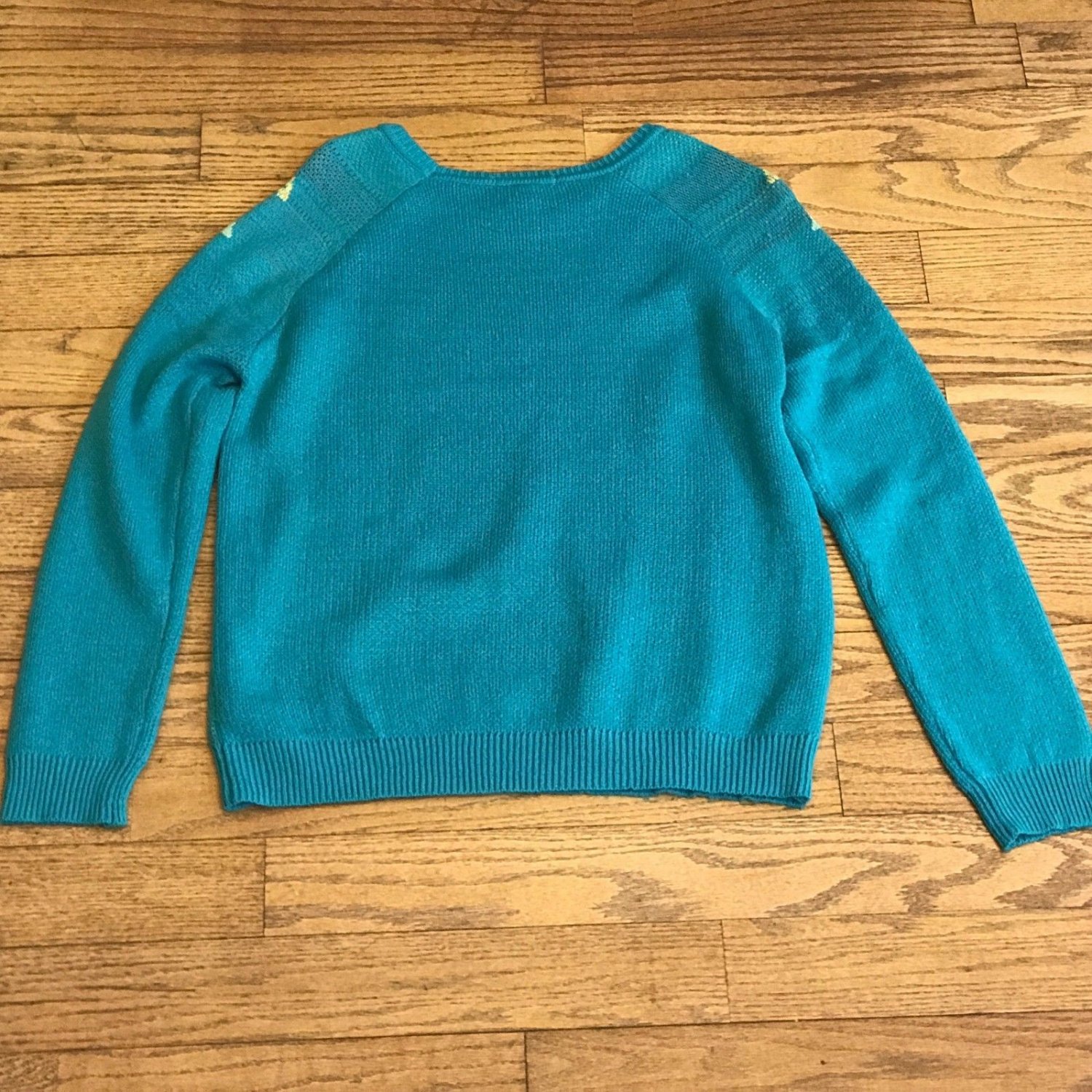 FOREVER 21 Womens Medium Teal Multi Color Aztec Pattern Long Sleeve ...