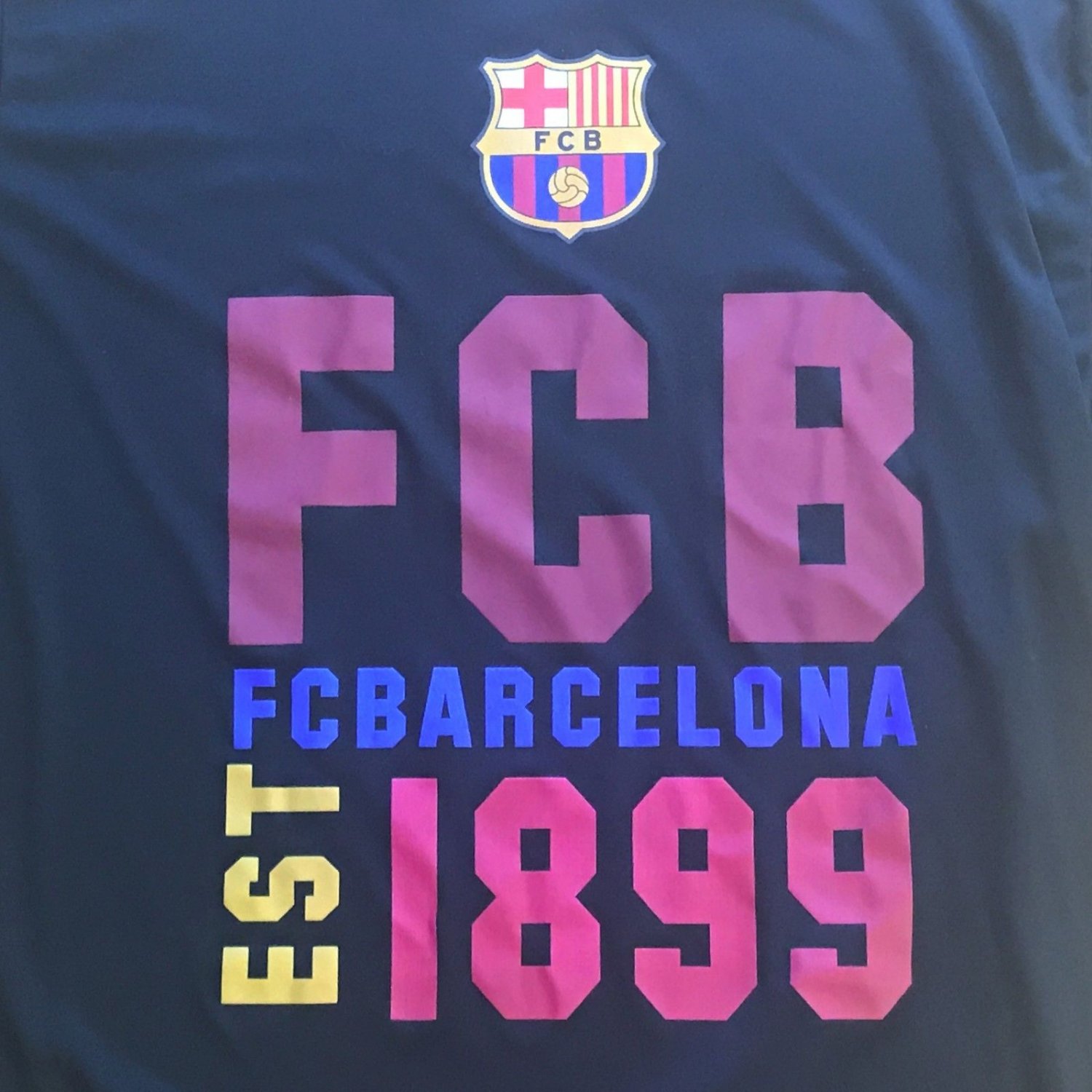 FCB FCBARCELONA EST 1899 Official Merchandise Shield Logo Mens XL Black ...