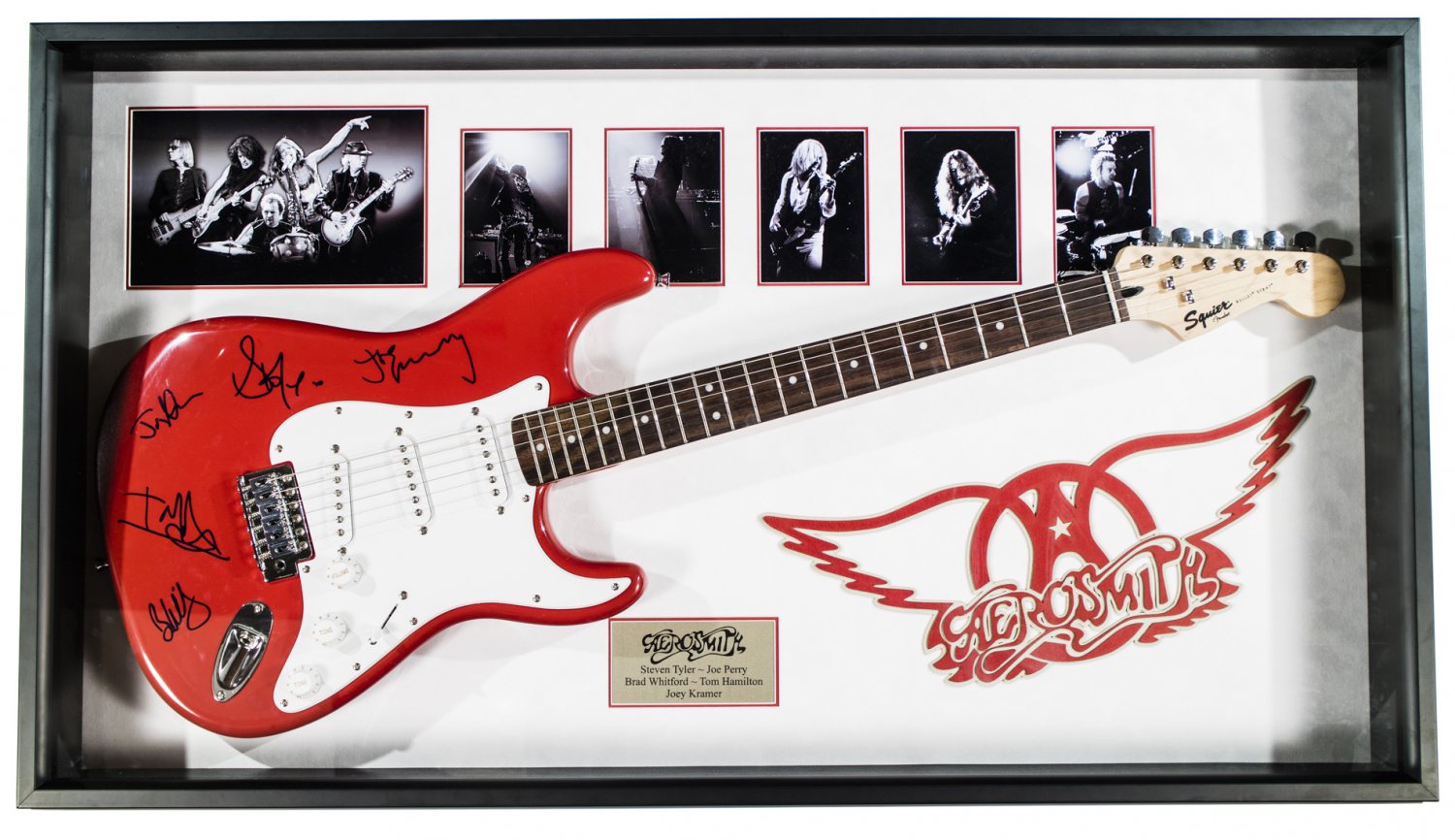 Aerosmith Signed Guitar Custom Framed