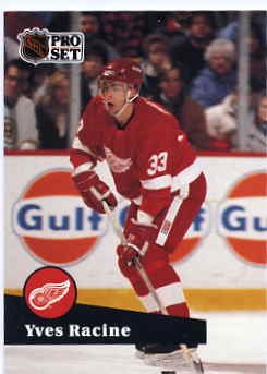 1991/92 NHL Pro Set Hockey Card Yves Racine #54 Near Mint