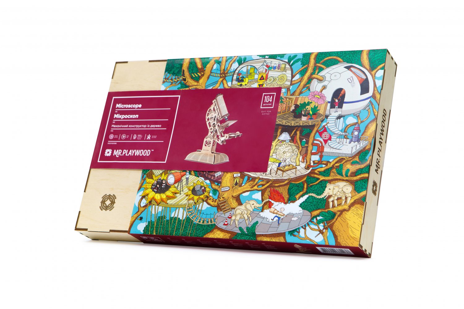 MICROSCOPE - MrPLAYWOOD - 3D Mechanical Wooden Model & Puzzle