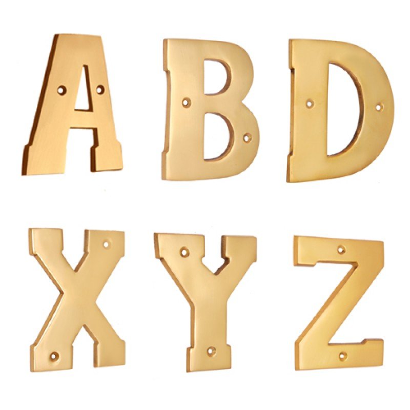 4"" Brass Letters (A-Z) - Polish Lacquered