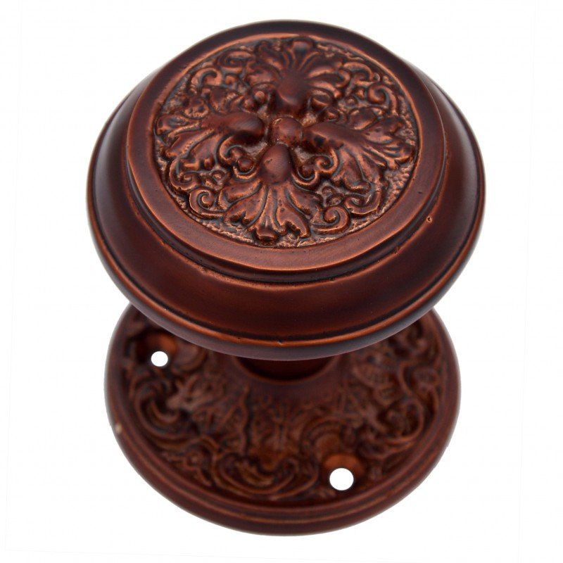 ""Carshena"" Silicon Bronze Door Knob with Rose - Distressed Silicon ...