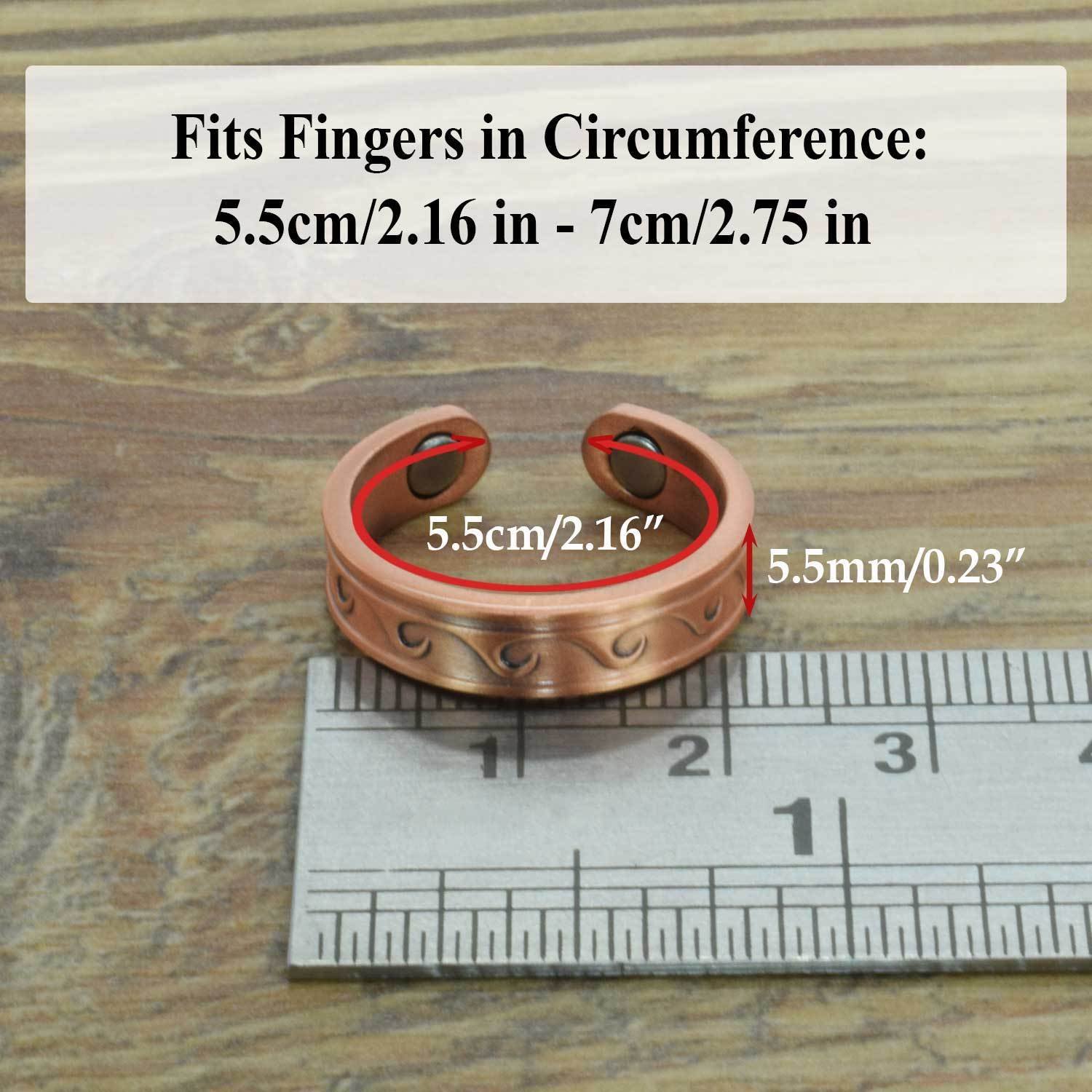 SET of TWO Copper Magnetic Rings - Powerful Relief 4 Arthritis in ...