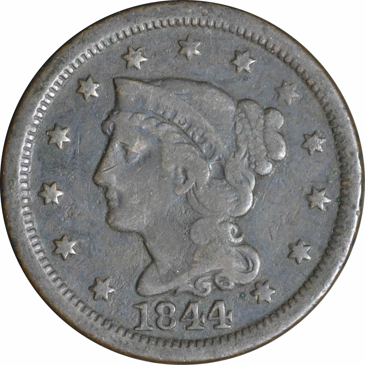 1844 Large Cent, Fine