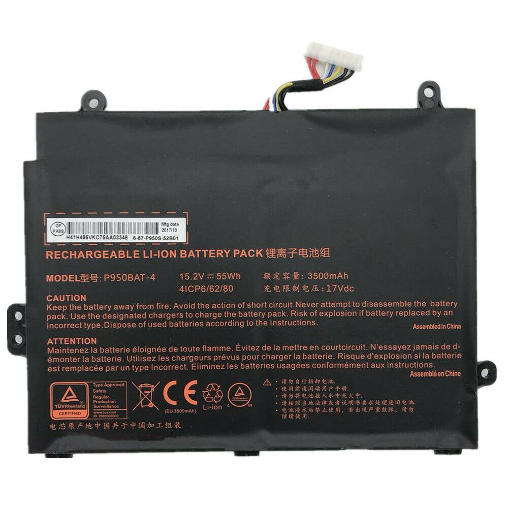 P950BAT-4 Battery 6-87-P950S-51E00 6-87-P950S-52B01 For Clevo P950HP6 ...