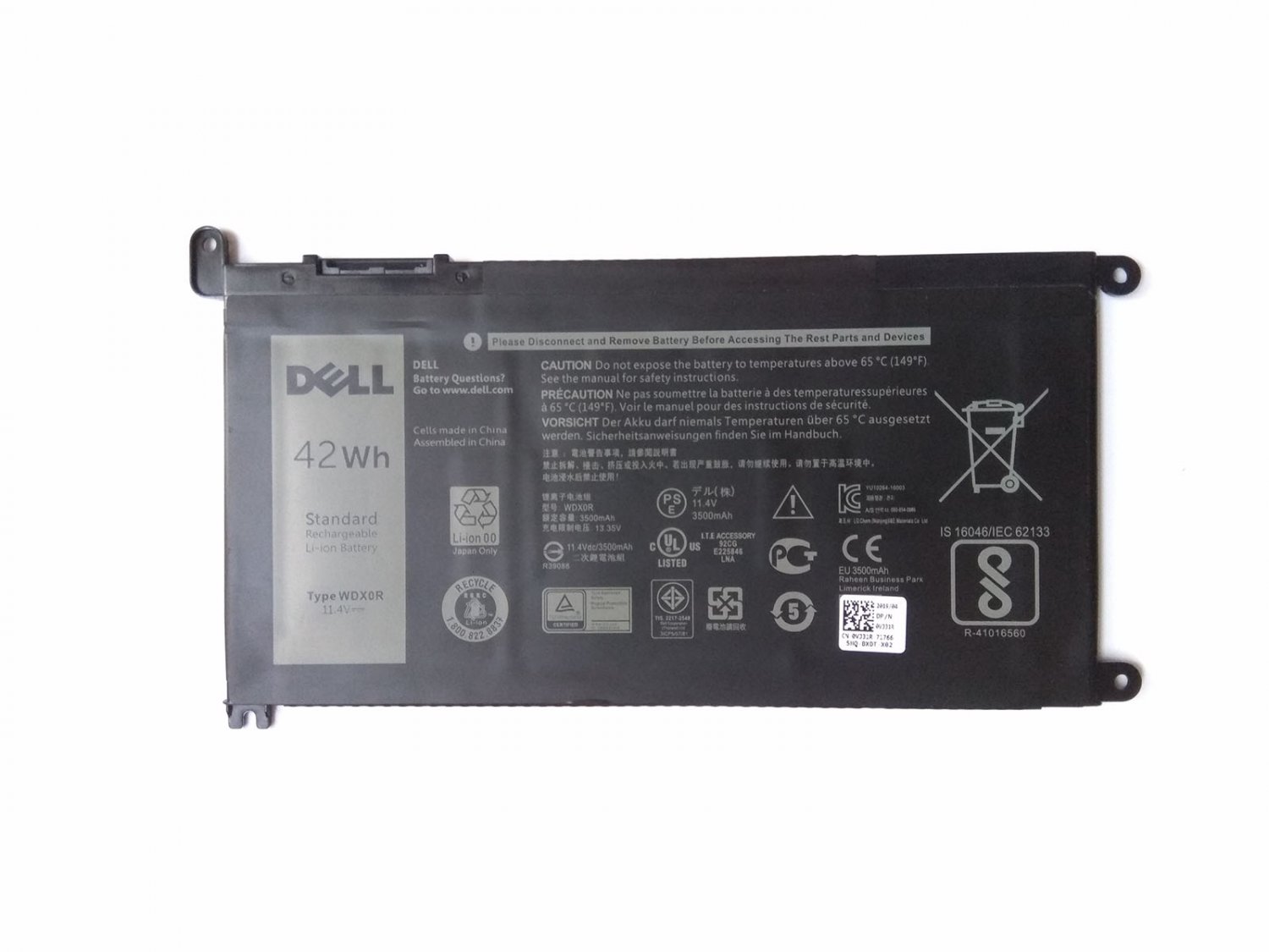Dell Inspiron 13-5368 Battery WDX0R 3CRH3 WDXOR 03CRH3
