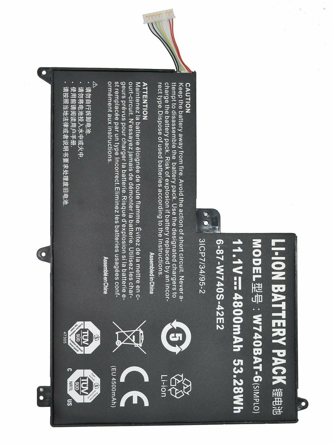 W740BAT-6 Battery 6-87-W740S-42E For Clevo S413 W740SU Sager NP2740 ...