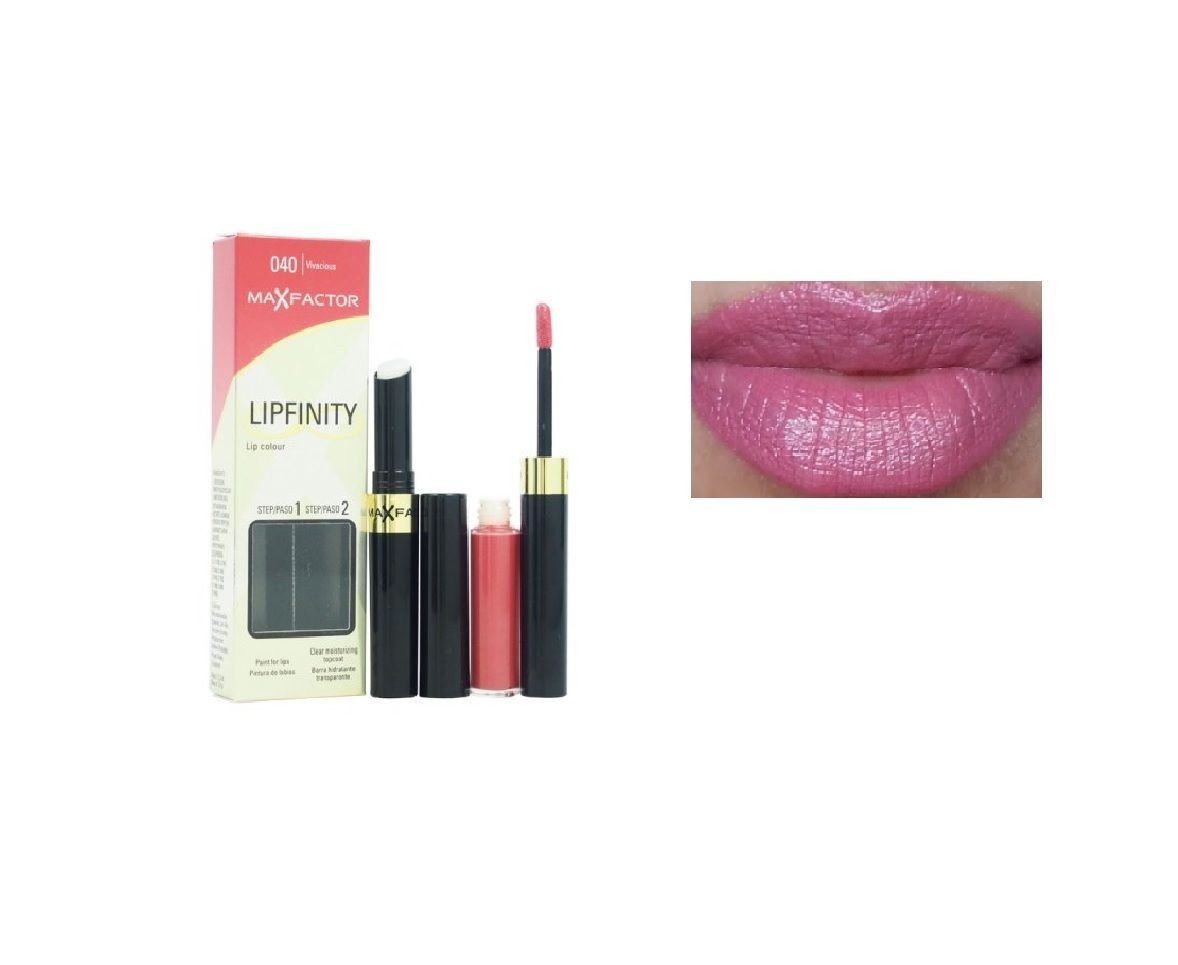 MAX FACTOR Lipfinity Colour Lipstick / Lip Gloss 040 Vivacious (matte ...