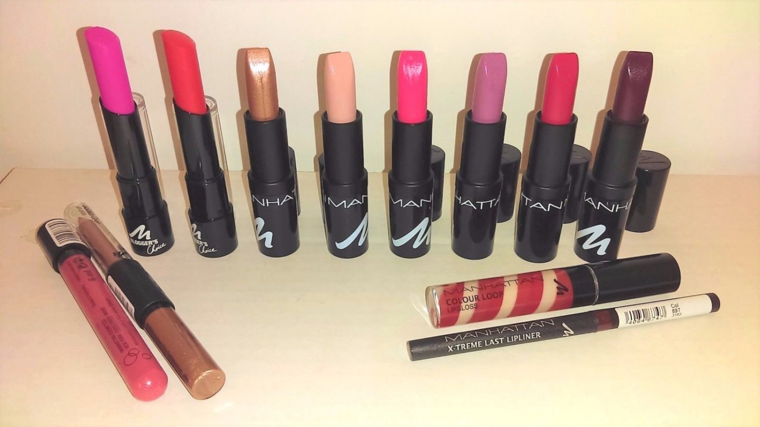 Manhattan Makeup Lipstick Lipliner Lipgloss LOT x12 Different Colors ...