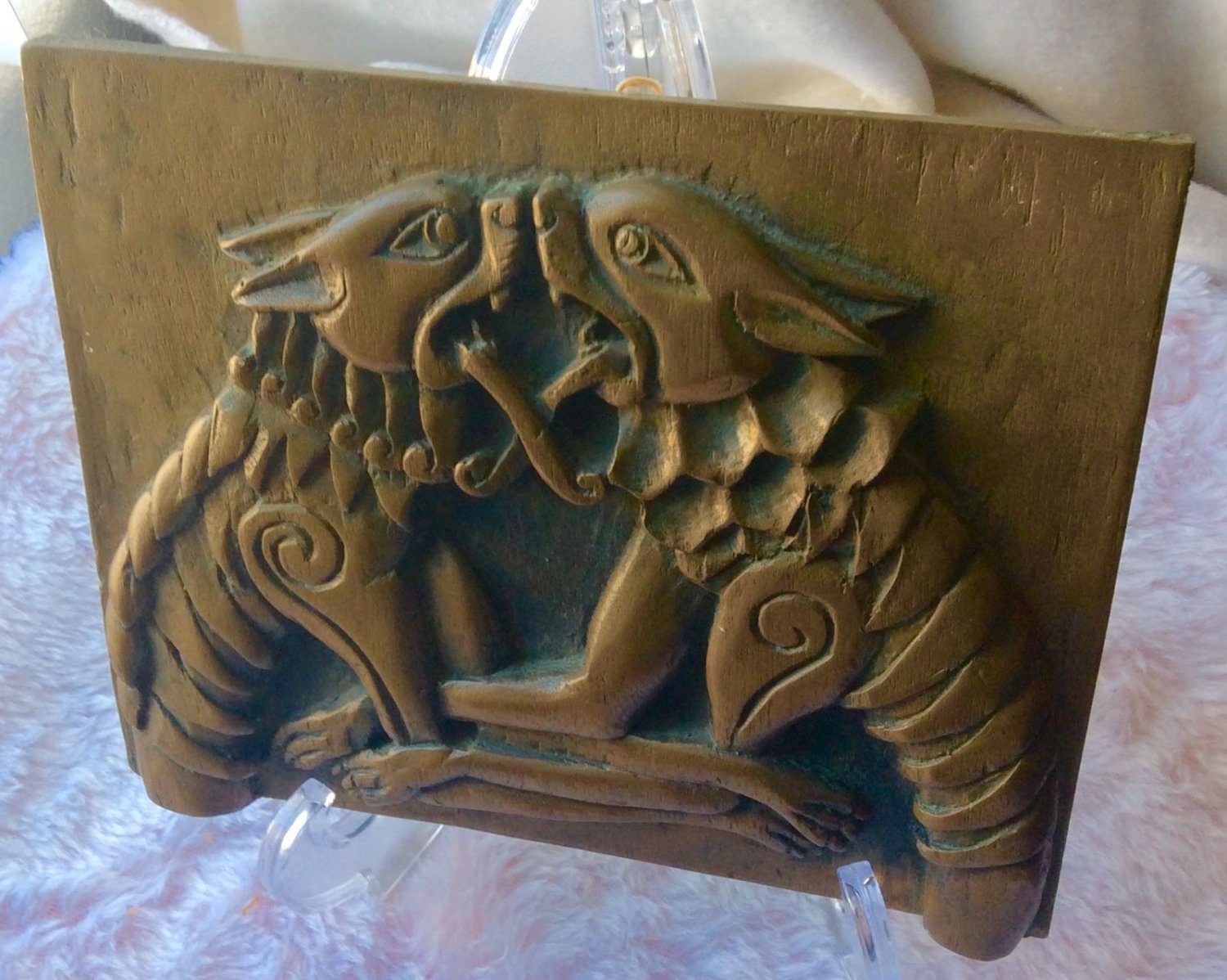 Irish Bronze Celtic Devoted Tigers Plaque Folk Wall Art Decor The ...