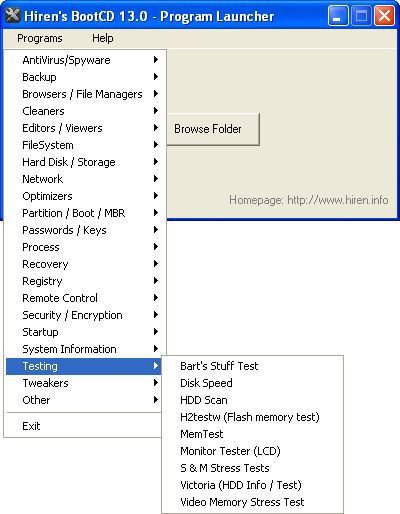 Hiren's Boot USB PC Repair Scan Boot Disc Virus Malware Removal Cleanup ...