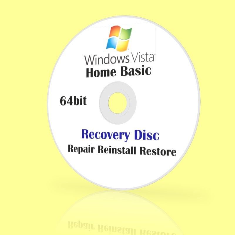 Microsoft Windows Vista Home Basic 64bit SP2 Installation Recovery ...