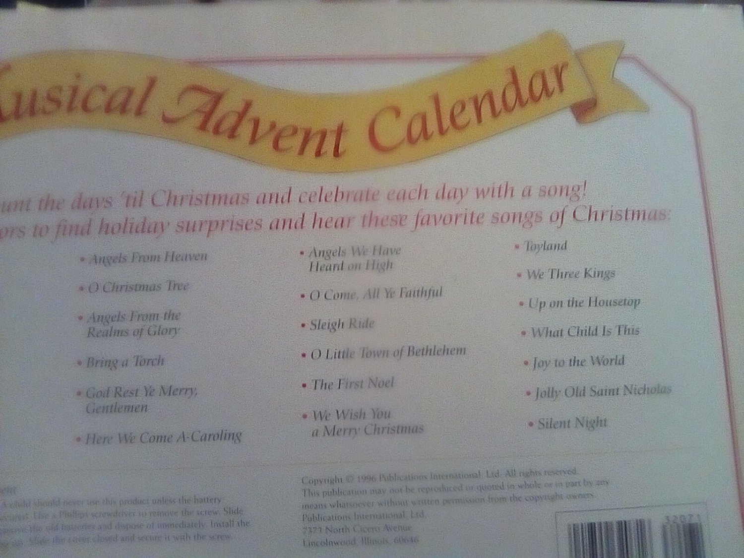 Musical Christmas Advent calendar
