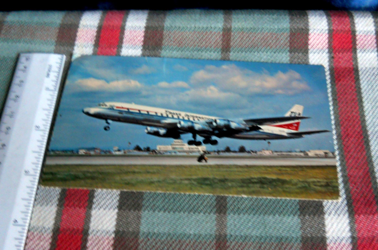 Douglas DC-8F.Trans International Airlines Postcard