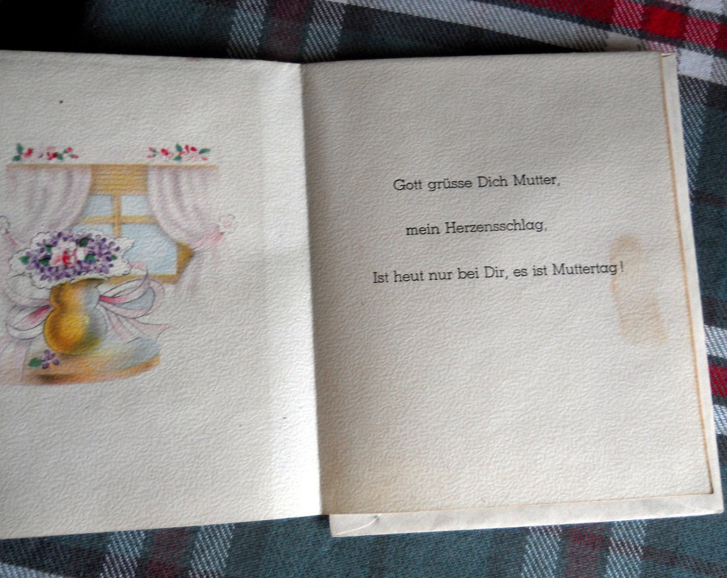MOTHER'S DAY CARD TO MOTHER ** German Language circa 1950