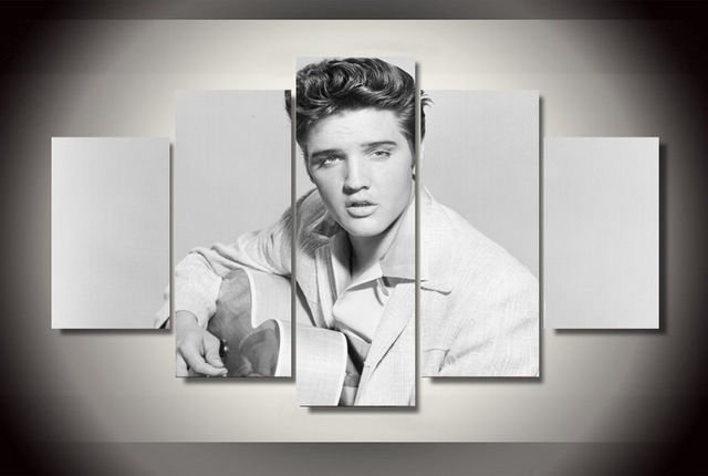 Elvis Presley, 5 Panel Framed Canvas Wall Art Home Decor