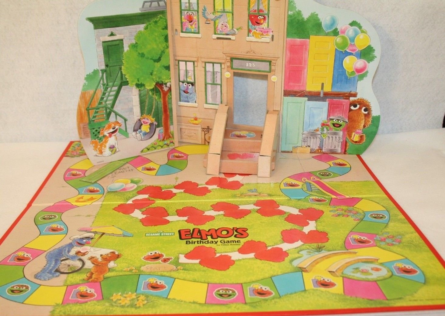 Sesame Street Elmo's Birthday Game Replacement Board Milton Bradley VTG ...