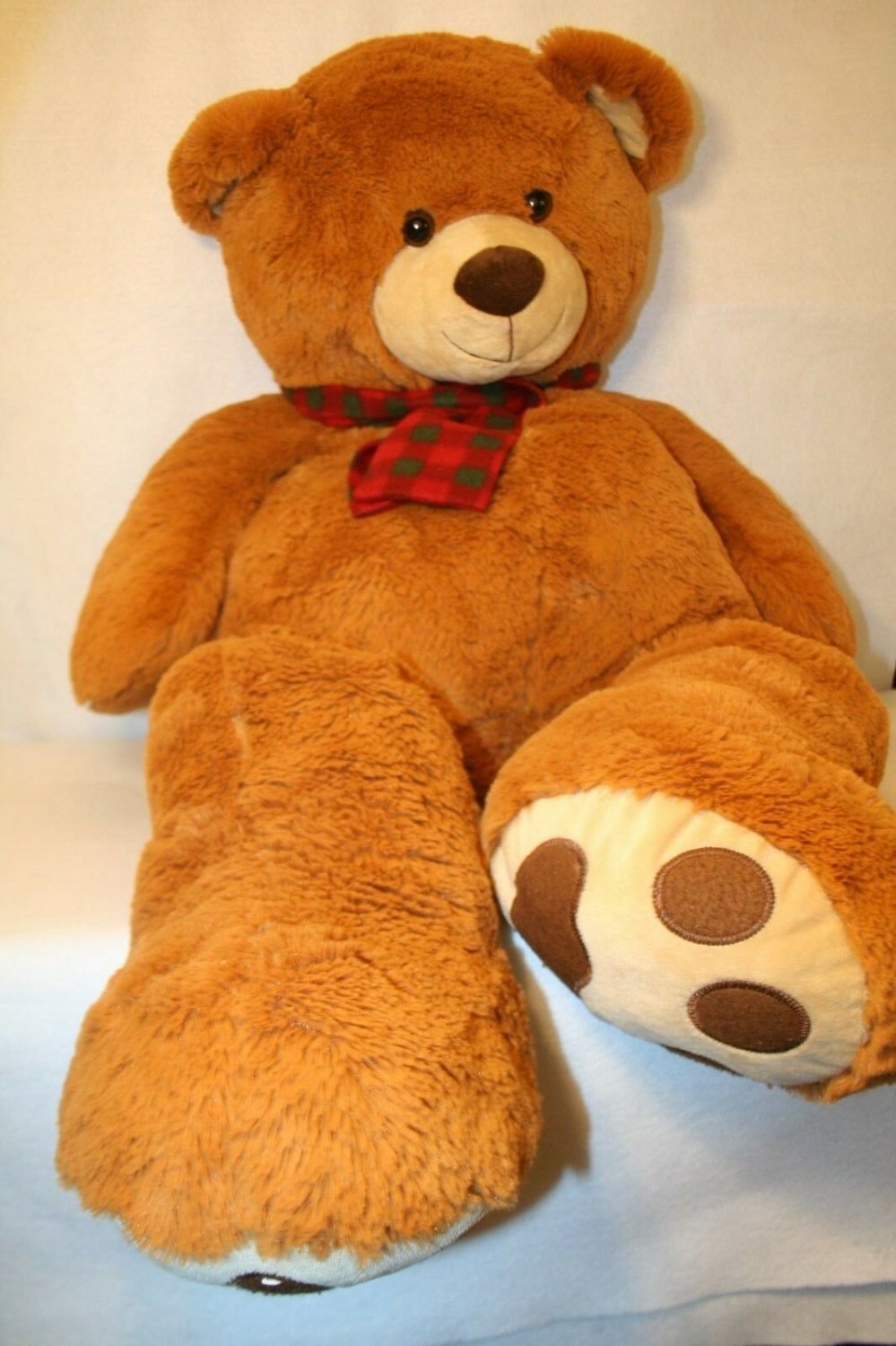 Toys R Us GINORMOUS 48" Brown Teddy Bear w/Green & red Christmas Scarf ...