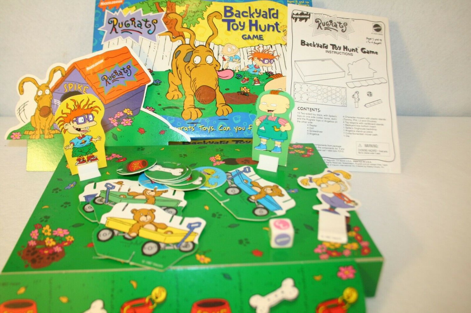 Nickelodeon Rugrats Backyard Toy Hunt Board Game Mattel 1997 Spike Angelica