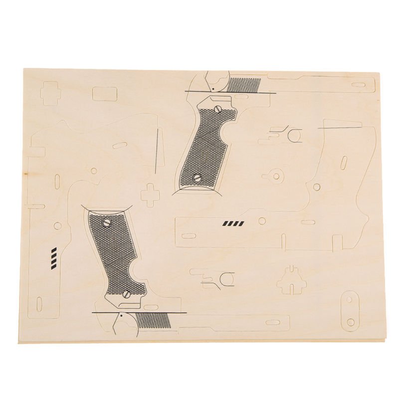 3D DIY Wooden Toys Gun Revolver Puzzle Wood Craft Construction Kit ...