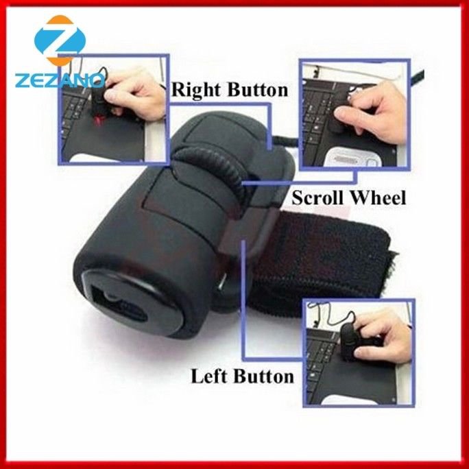 1pc black 2.4GHz USB Wireless Finger Rings Optical Mouse 1200Dpi For PC ...