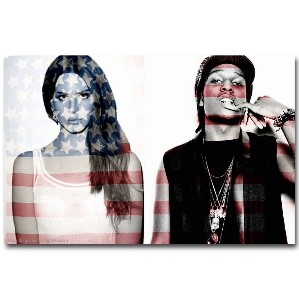 ASAP Rocky Lana Del Rey Flag Music Rapper Poster 32x24