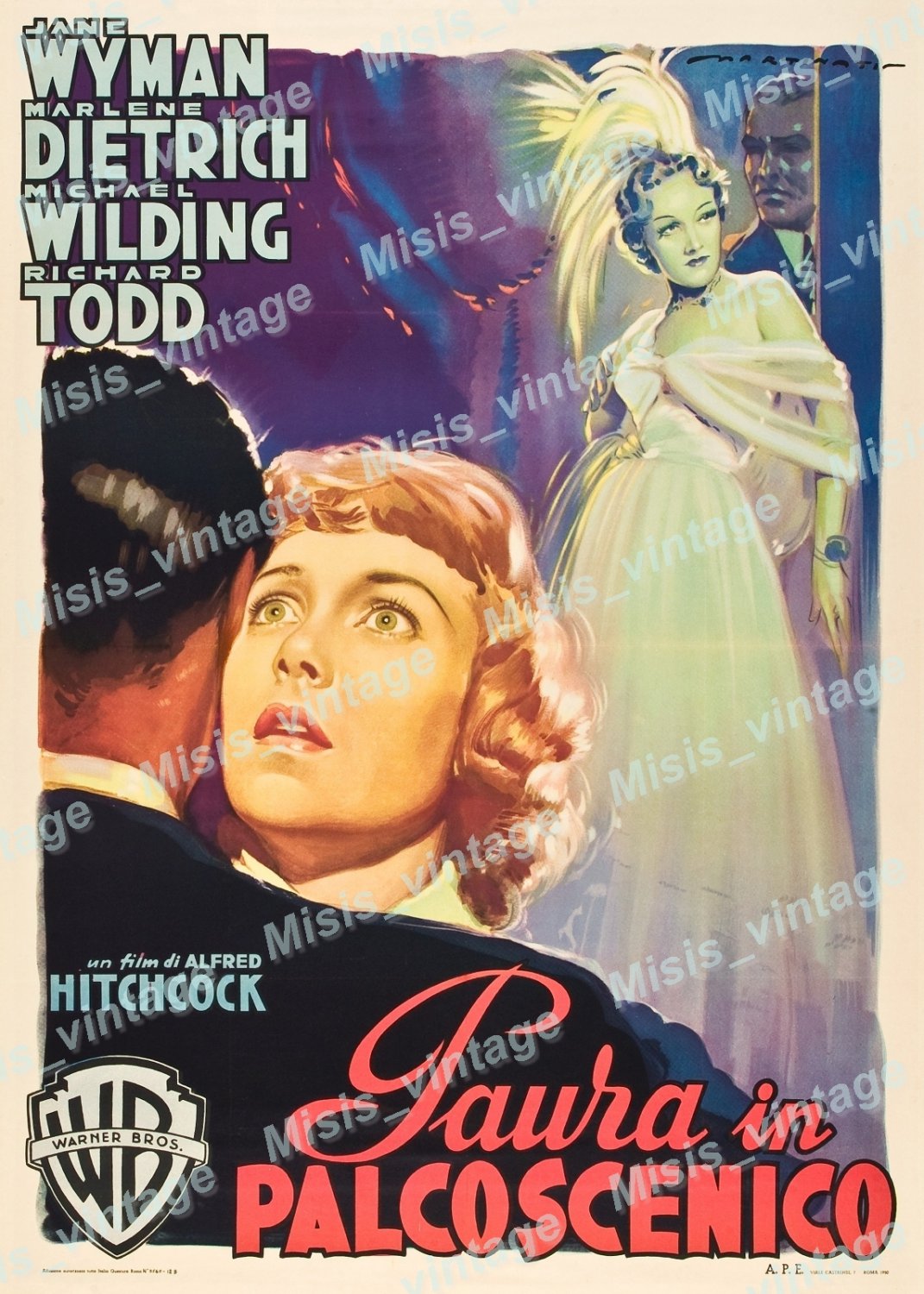 Stage Fright 1950 Vintage Movie Poster Reprint