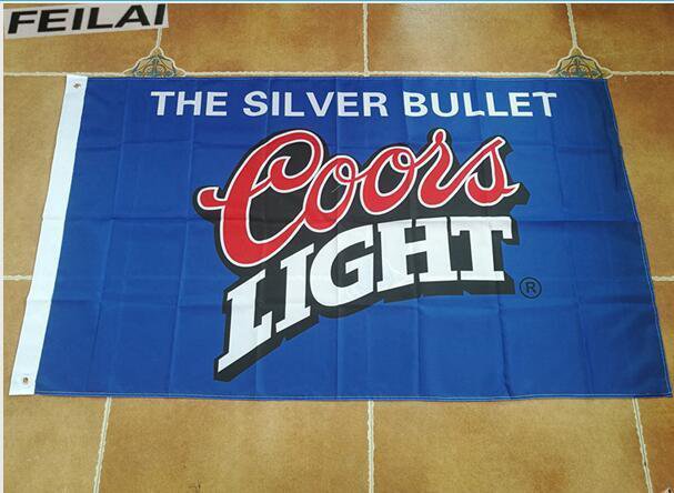 Large Coors Light Silver Bullet Flag Banner 3x5 FT with Metal Grommets