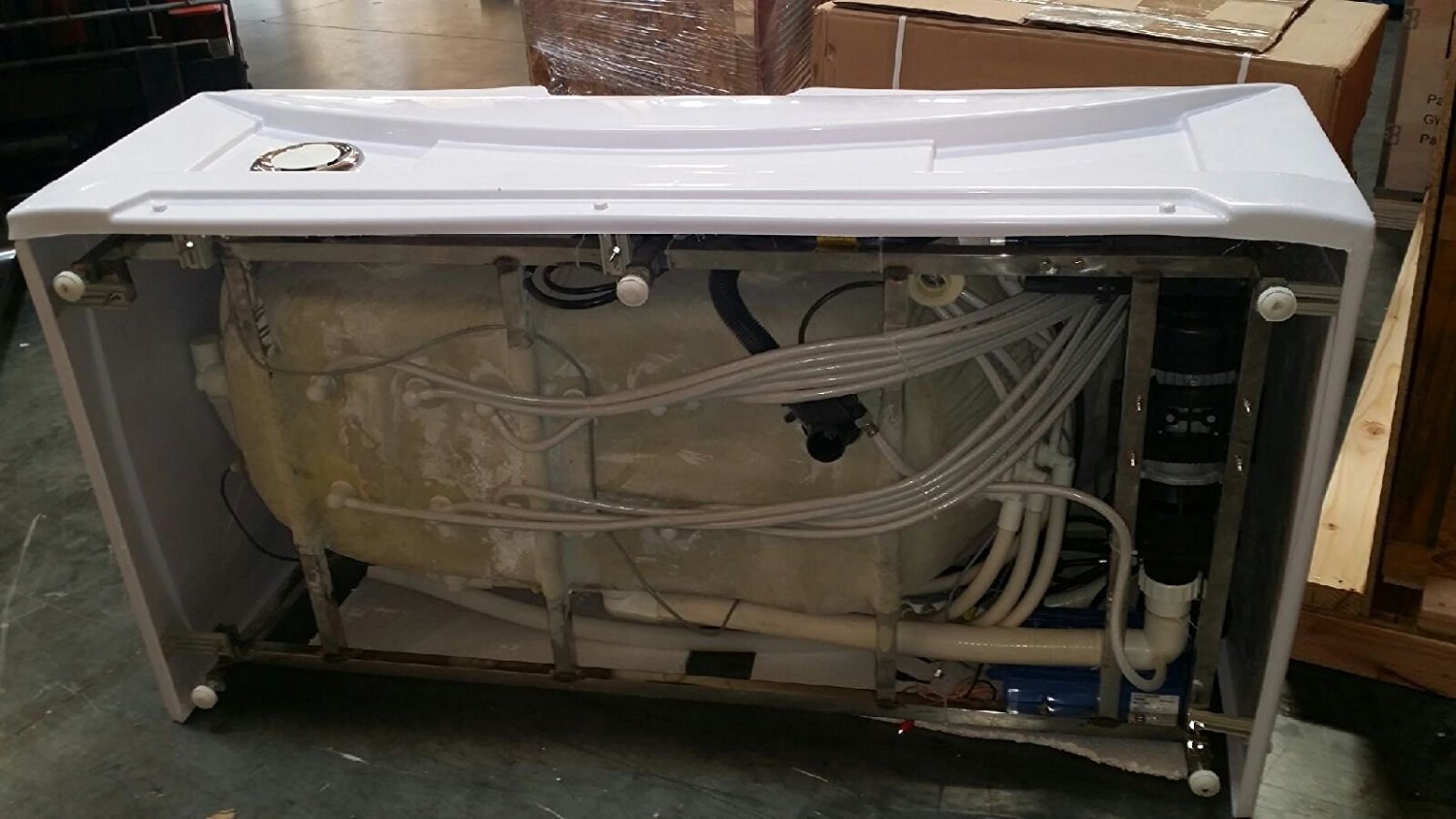 1 Person Hydrotherapy White Bathtub with Bluetooth, Remote Control, and ...